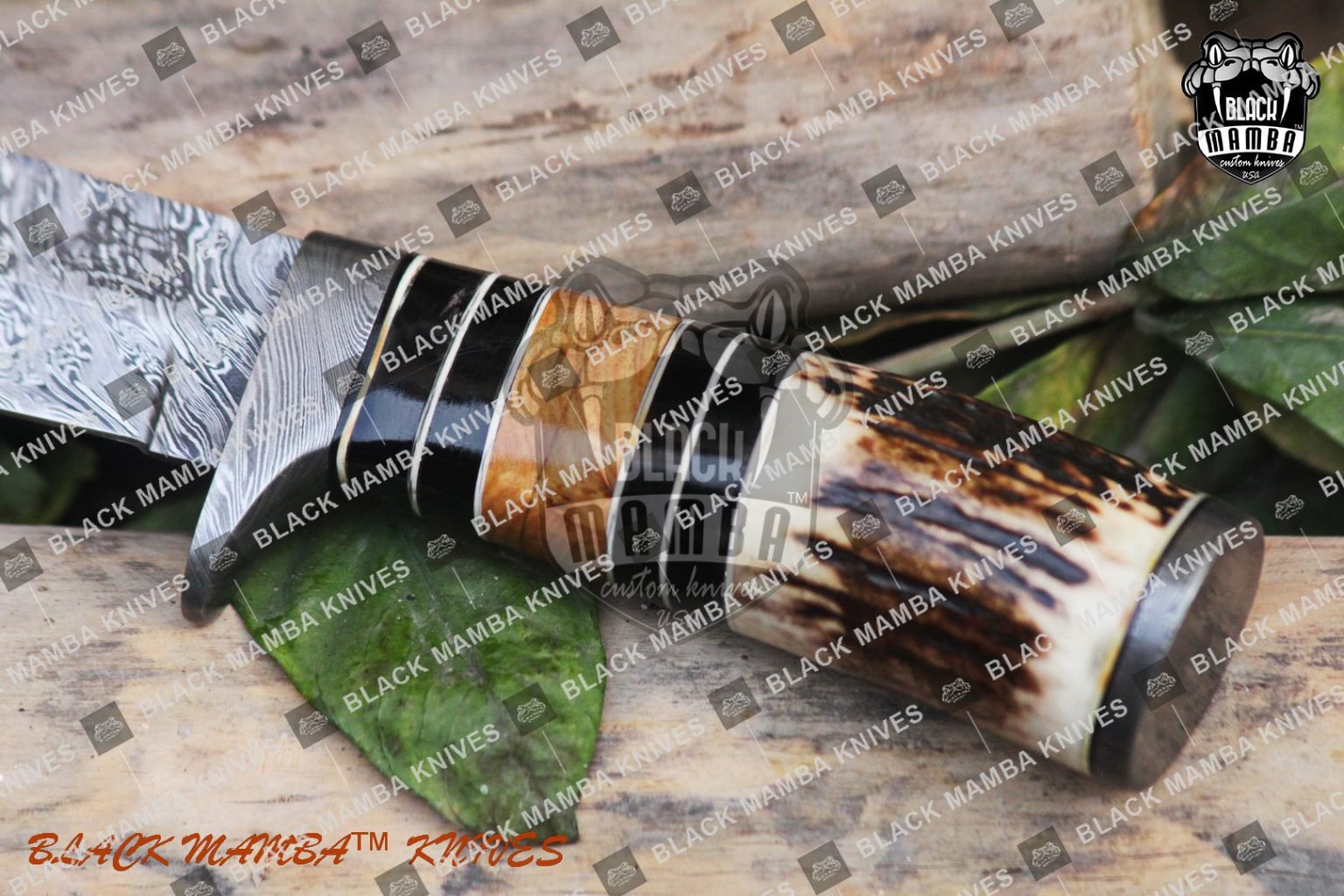 BMK-108 Leopard Knife Damascus Fixed Blade Hunting Knife