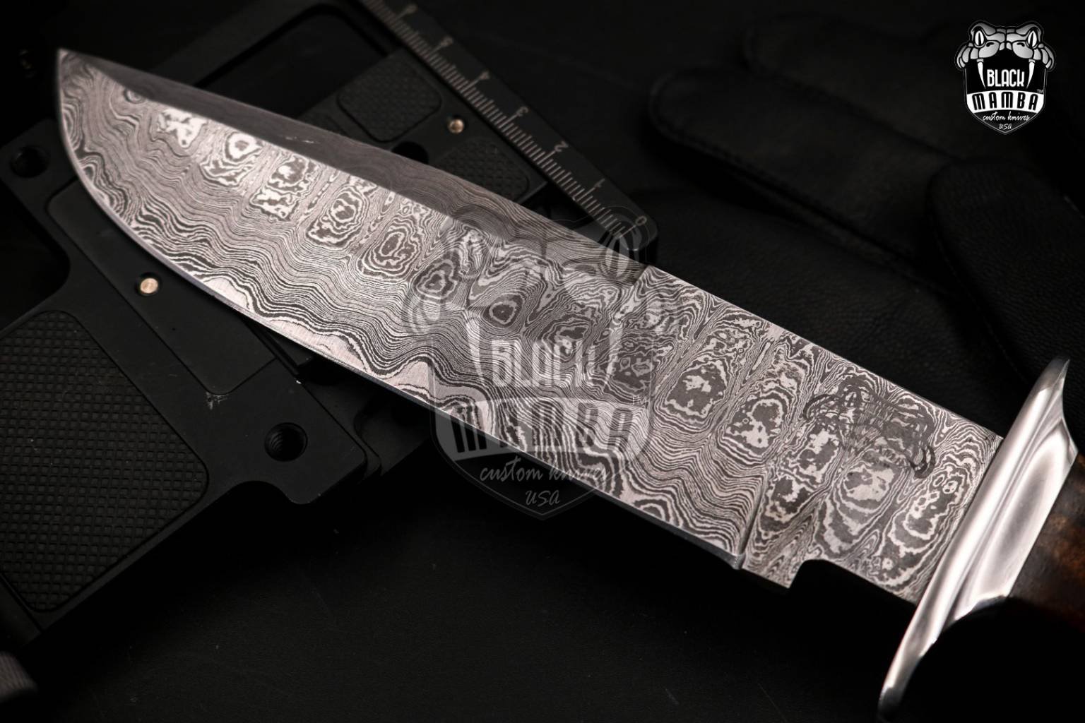 BMK-150 Yakushima Knife 12″ LONG 7″BLADE” Damascus Bowie