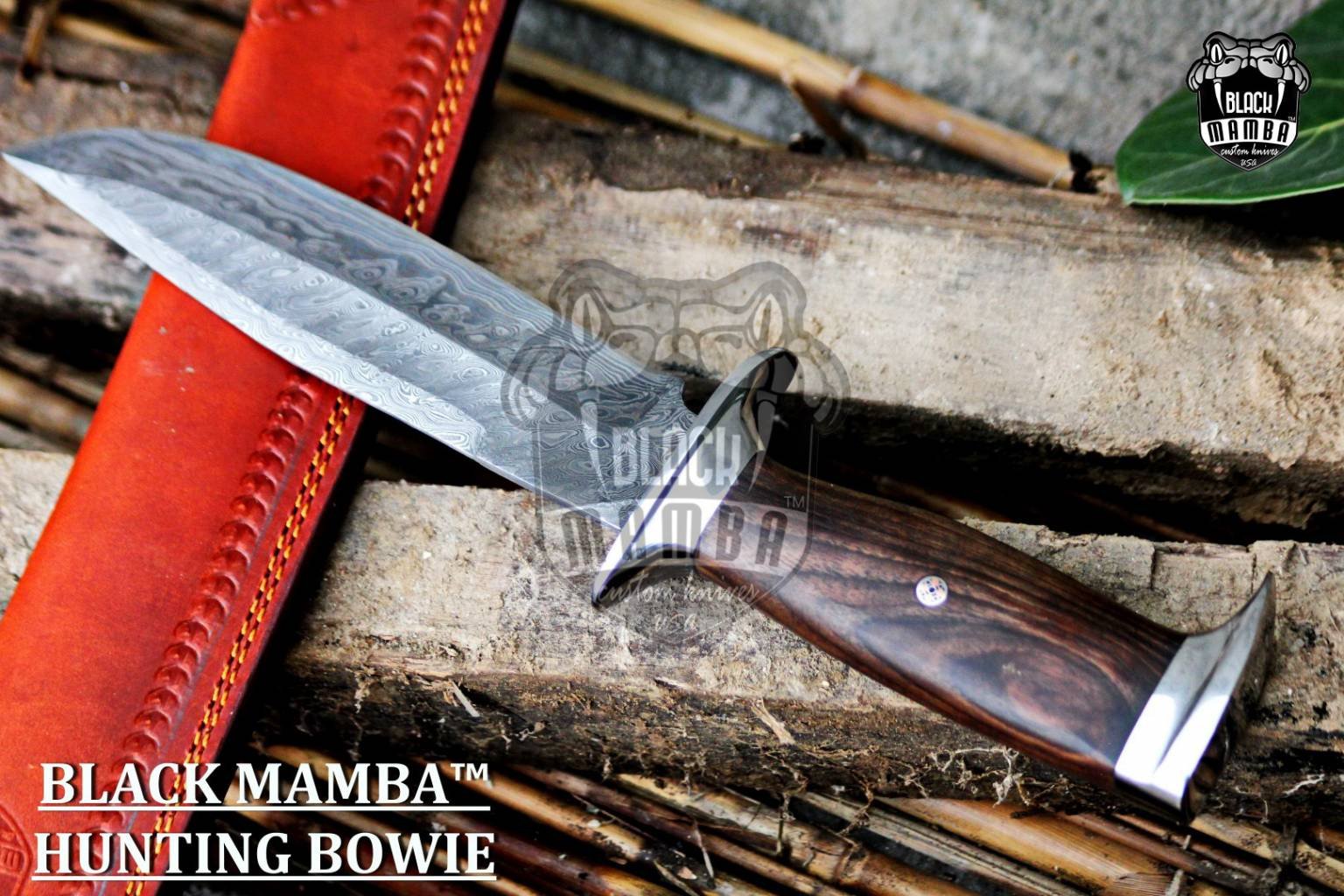 BMK-150 Yakushima Knife 12″ LONG 7″BLADE” Damascus Bowie