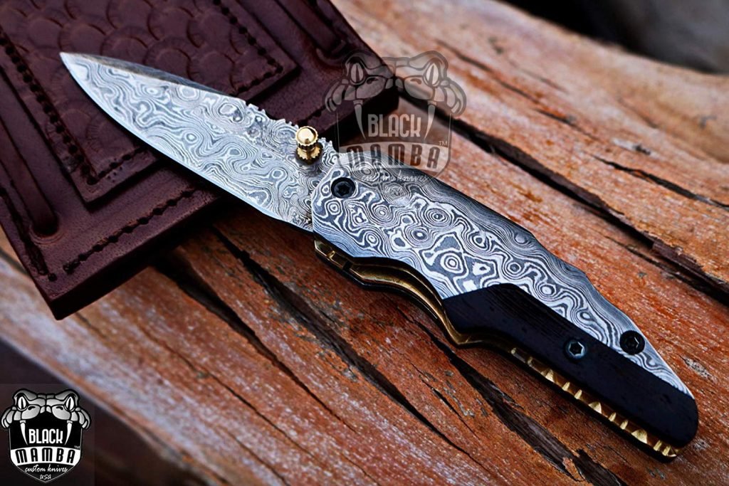 BMK-411 Hippopotamus 3 Blade Damascus Pocket Clip Knives