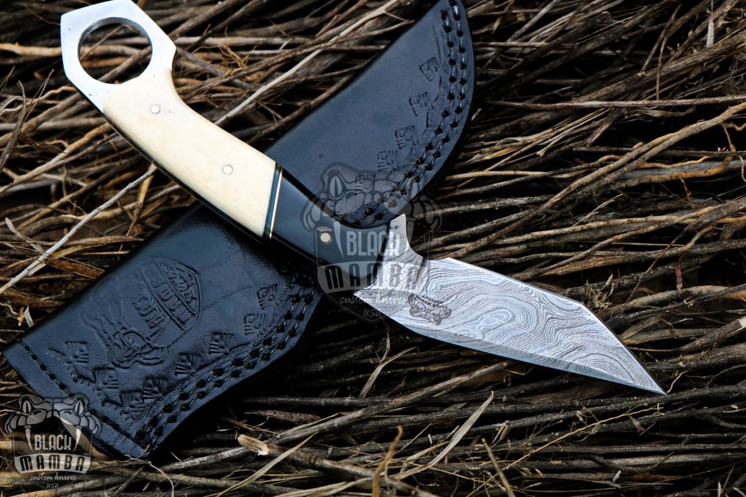 Bmk-159 octopus Damascus Steel Karambit Knife Black Mamba knives