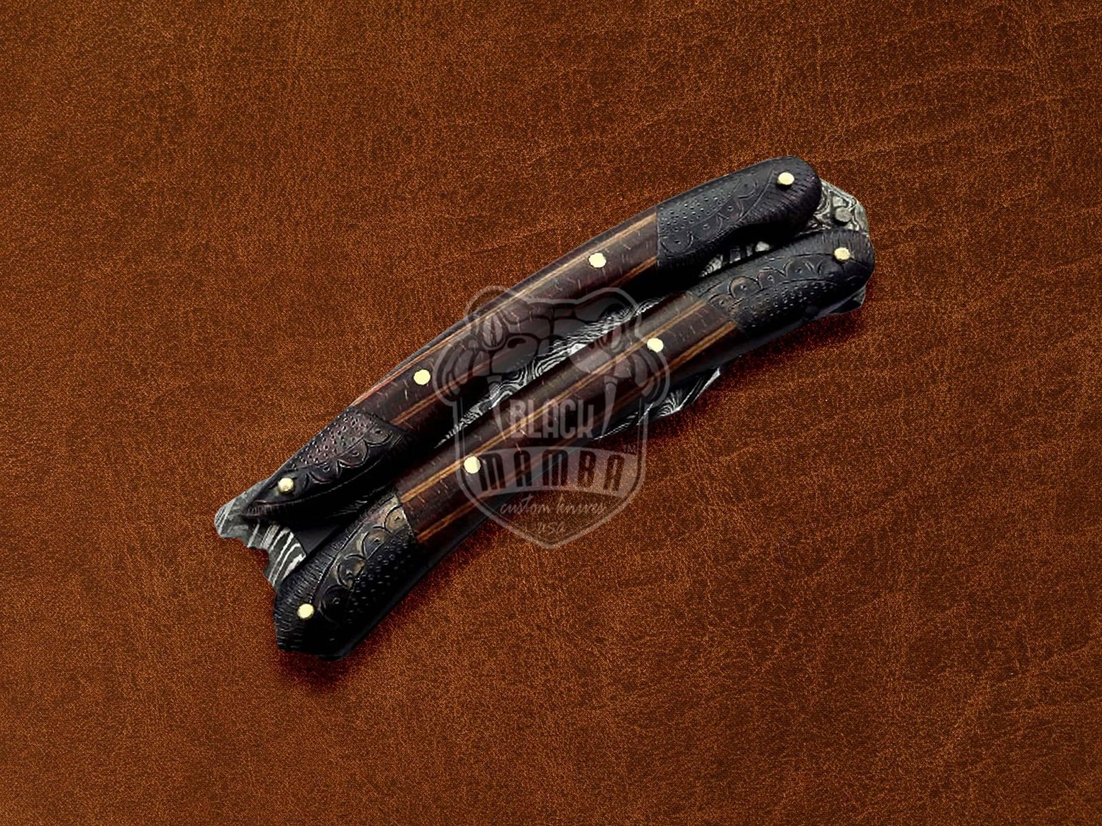 BMK-577 Custom Handmade Damascus Balisong Butterfly Knife