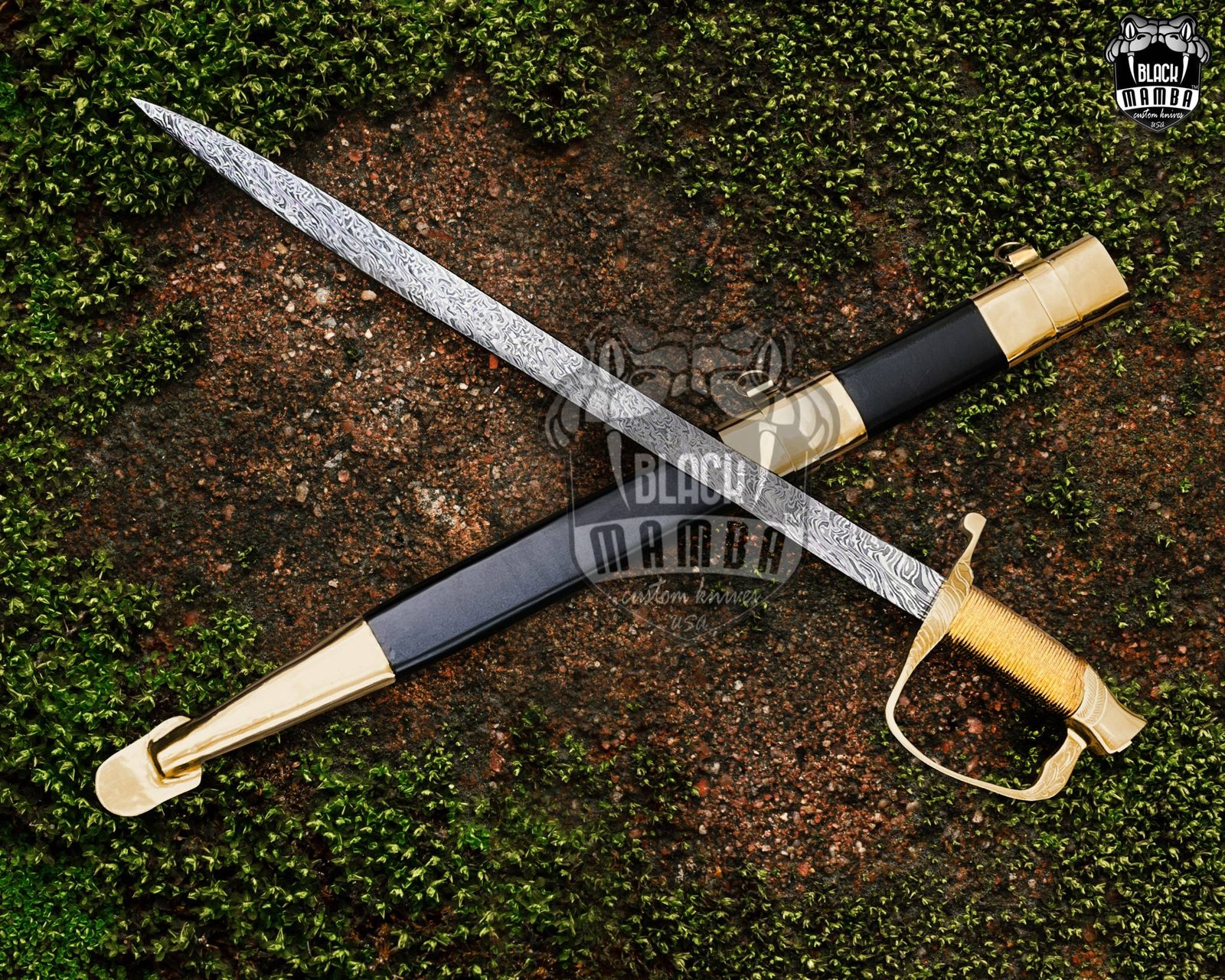 Damascus Military Officer Sword, USA Marine Army officer Sword