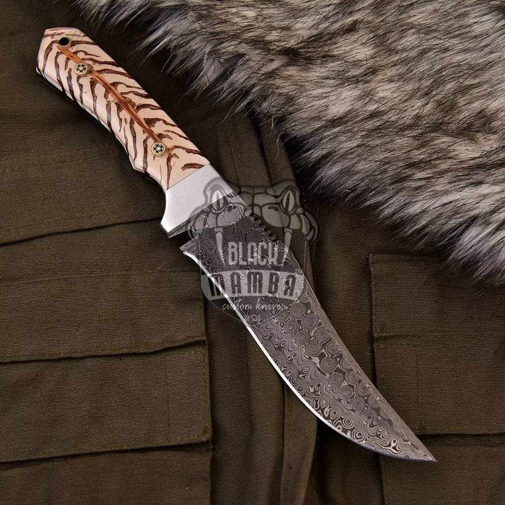 BMK-150 Yakushima Knife 12″ LONG 7″BLADE” Damascus Bowie