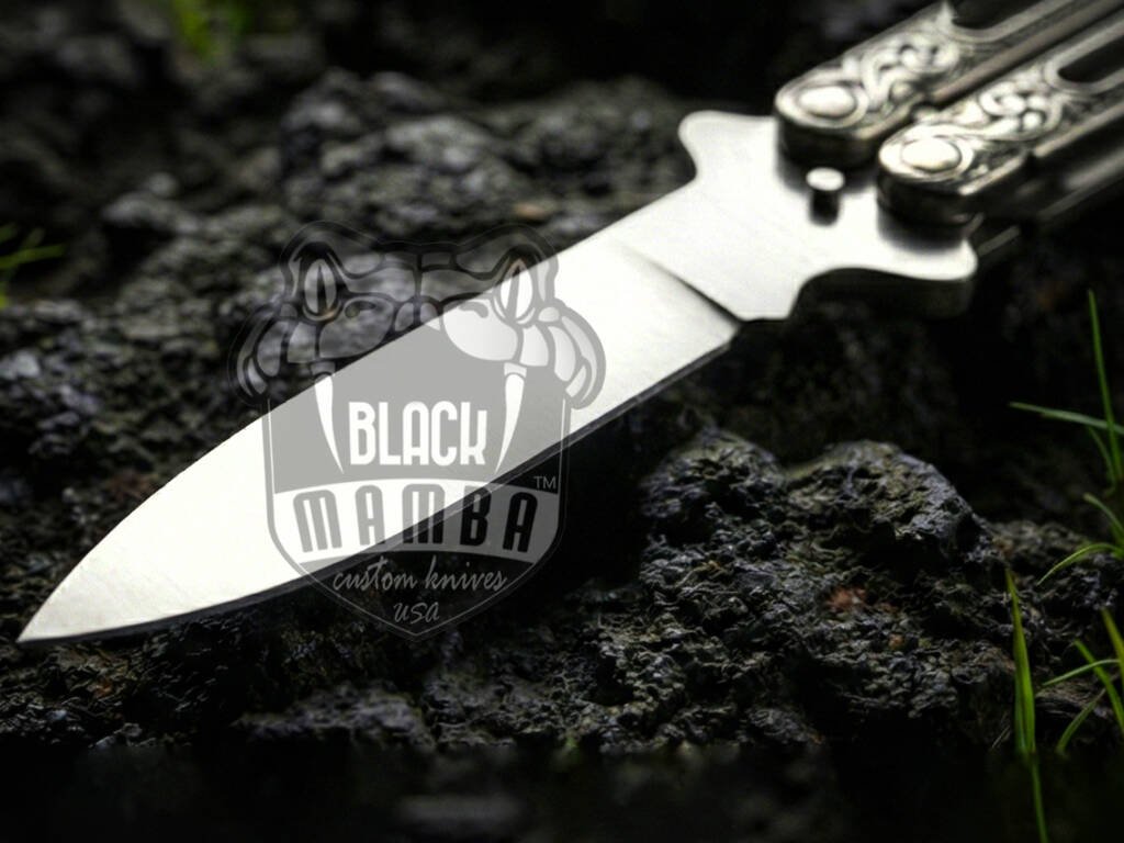 Handmade D2 Steel Balisong Knife | Hand Engraved Handle