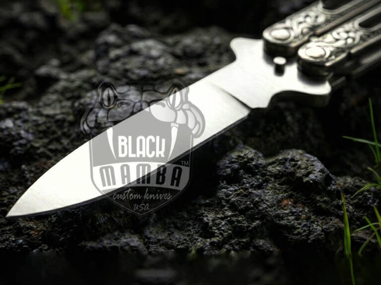 Handmade D2 Steel Balisong Knife | Hand Engraved Handle